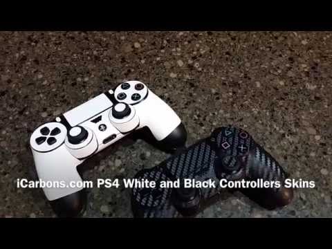 iCarbons.com PS4 White and Black Controllers Skins