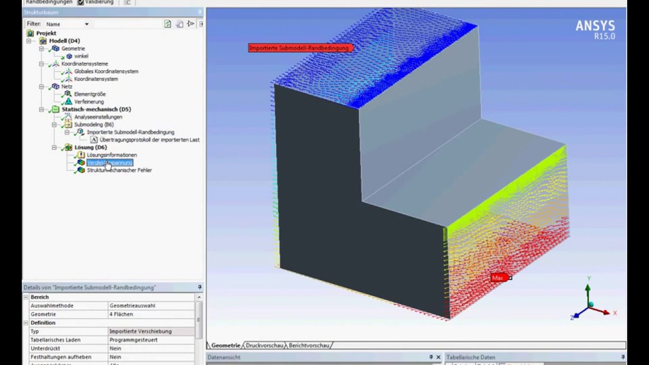Ansys Workbench submodelling tutorial (three examples)
