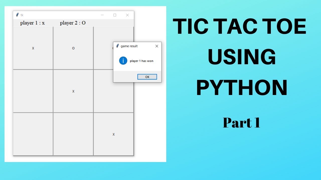 Tic Tac Toe Using Tkinter Python part 1 :Creating Tkinter Gui and adding click effect