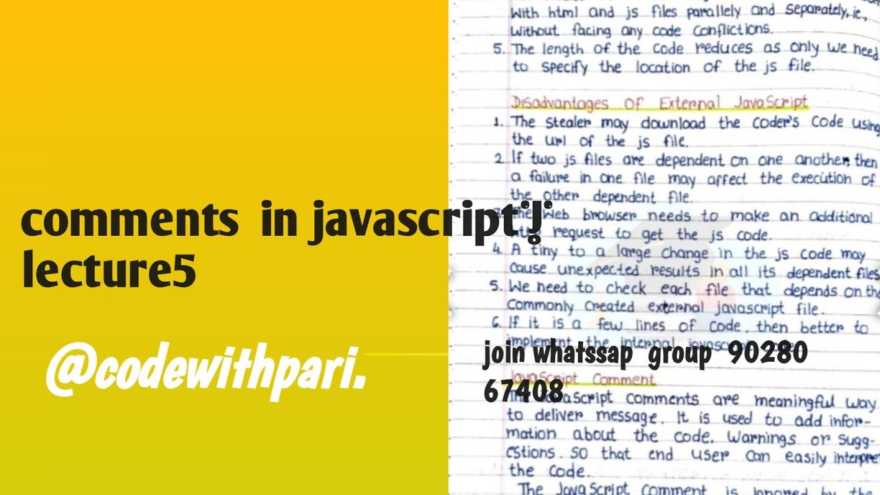 comments in javascript |lecture 5|what us comments  in javascript