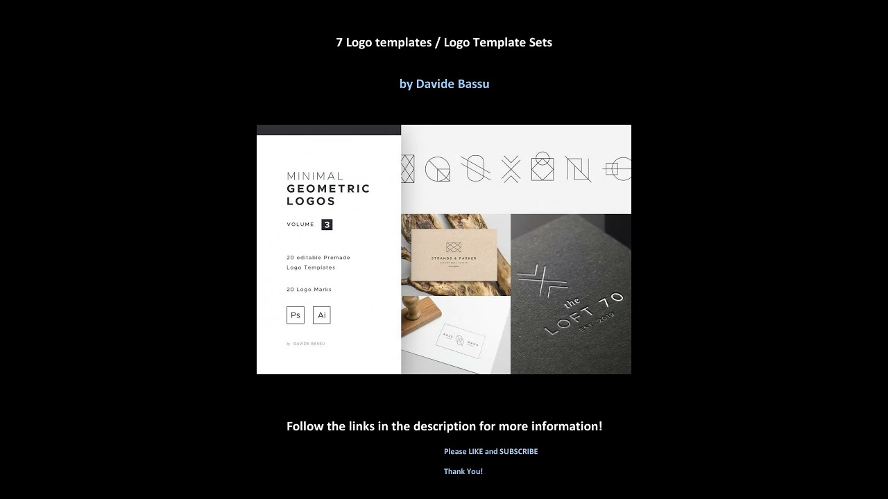 7 Logo templates / Logo Template Sets by Davide Bassu