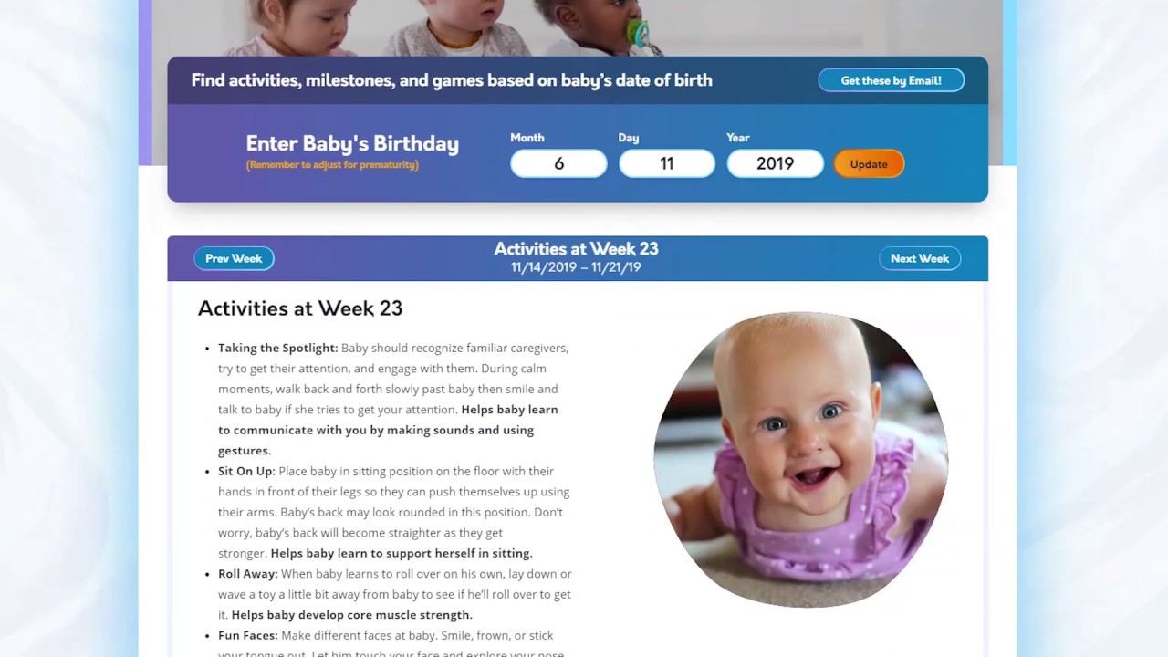 Baby Games Calendar by Pathways.org