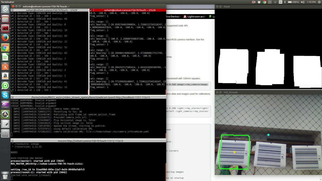 Multiple Barcode Detection using ROS and OpenCV