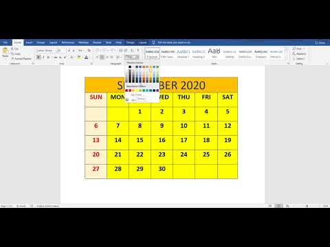 calendar in MS Word | insert table |  Easy Learning with Sakshi Agarwal