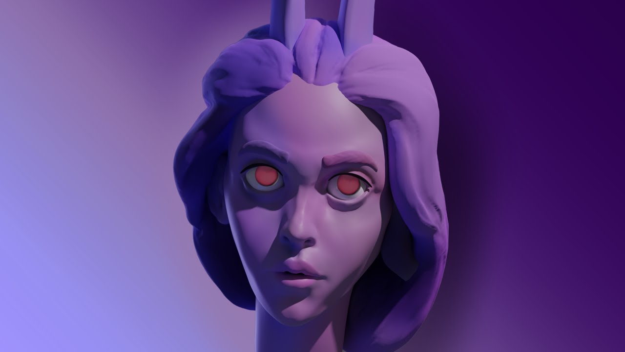Demon Girl Head Sculpt in Blender Full Video