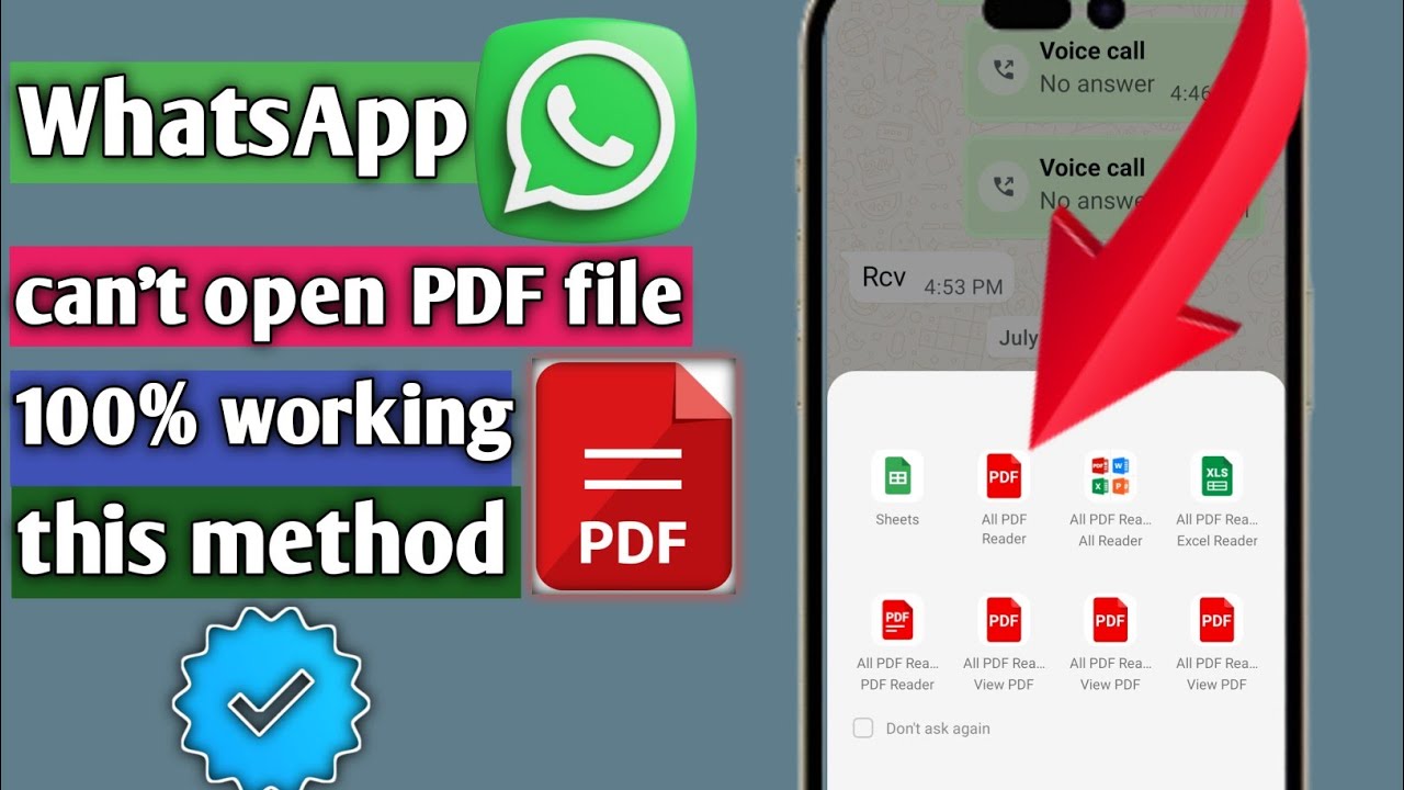 𝗙𝗶𝘅 𝗪𝗵𝗮𝘁𝘀𝗔𝗽𝗽 𝗣𝗗𝗙 𝗡𝗼𝘁 𝗢𝗽𝗲𝗻𝗶𝗻𝗴 𝗜𝘀𝘀𝘂𝗲 | 𝗘𝗮𝘀𝘆 𝗦𝗼𝗹𝘂𝘁𝗶𝗼𝗻𝘀 𝘁𝗼 𝗢𝗽𝗲𝗻 𝗣𝗗𝗙 𝗙𝗶𝗹𝗲𝘀 𝗼𝗻 𝗪𝗵𝗮𝘁𝘀𝗔𝗽𝗽