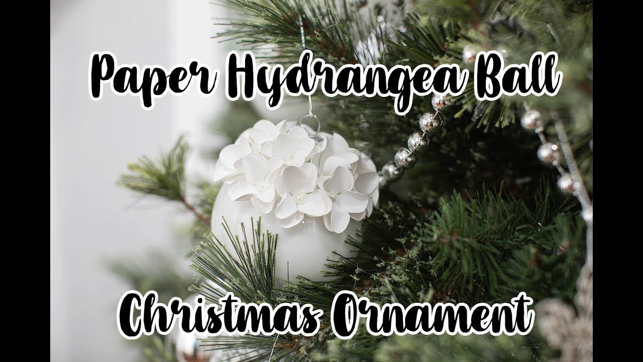 Christmas Paper Hydrangea Ball Ornament Tutorial | Pearl Paper Flowers