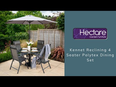 Kennet Reclining 4 Seater Polytex Dining Set In Grey | By Hectare