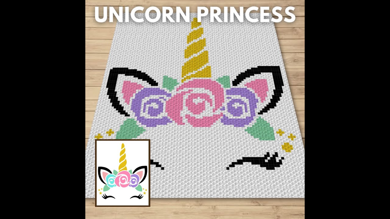 Unicorn Princess C2C Pattern & Chart PROMO VIDEO | Magic Yarn Pixels