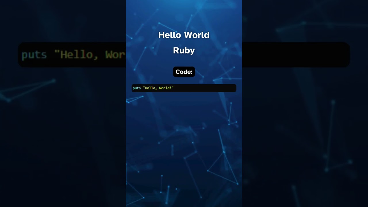 Hello World in Ruby #coding #gaming #code #coder #ruby #tutorial #developer #programming #helloworld