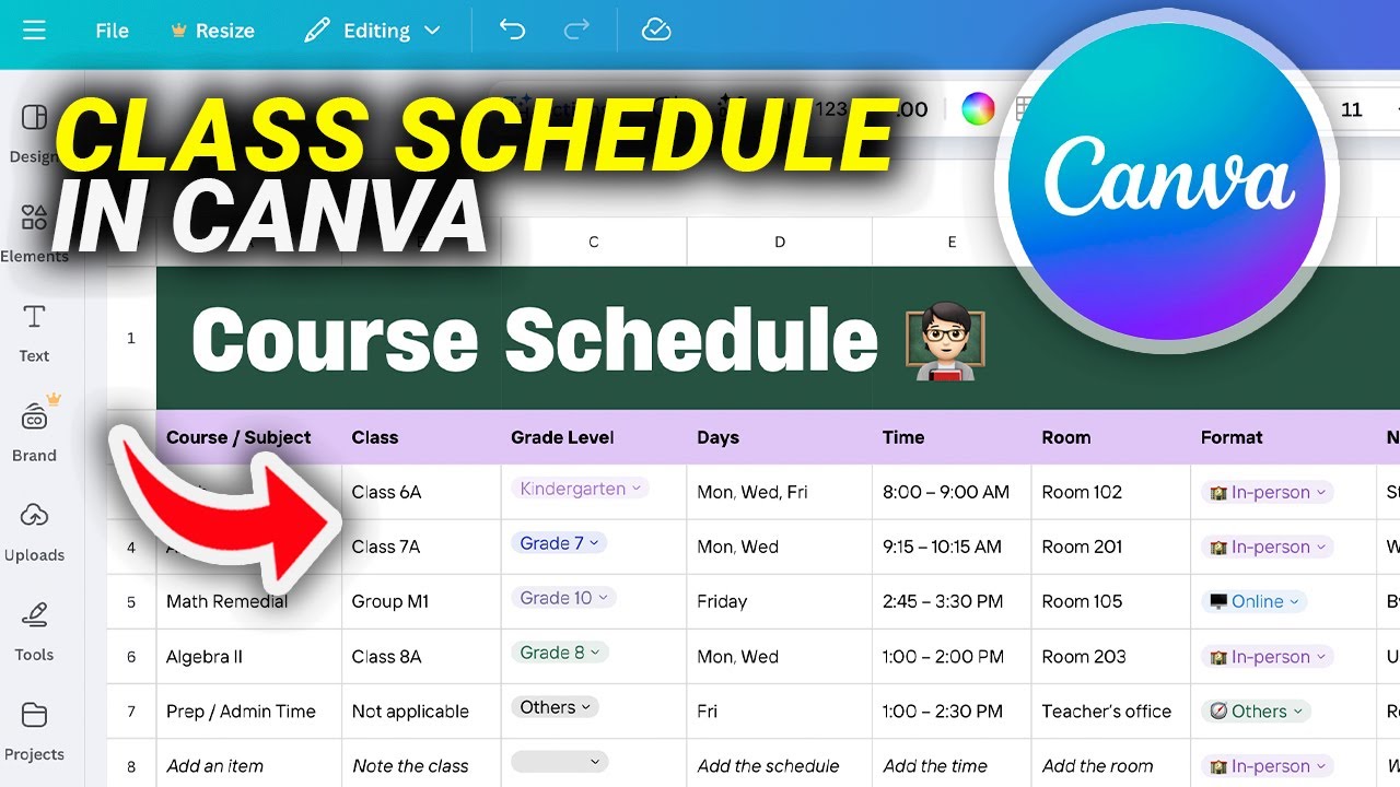 How To Make a Class Schedule in Canva Fast