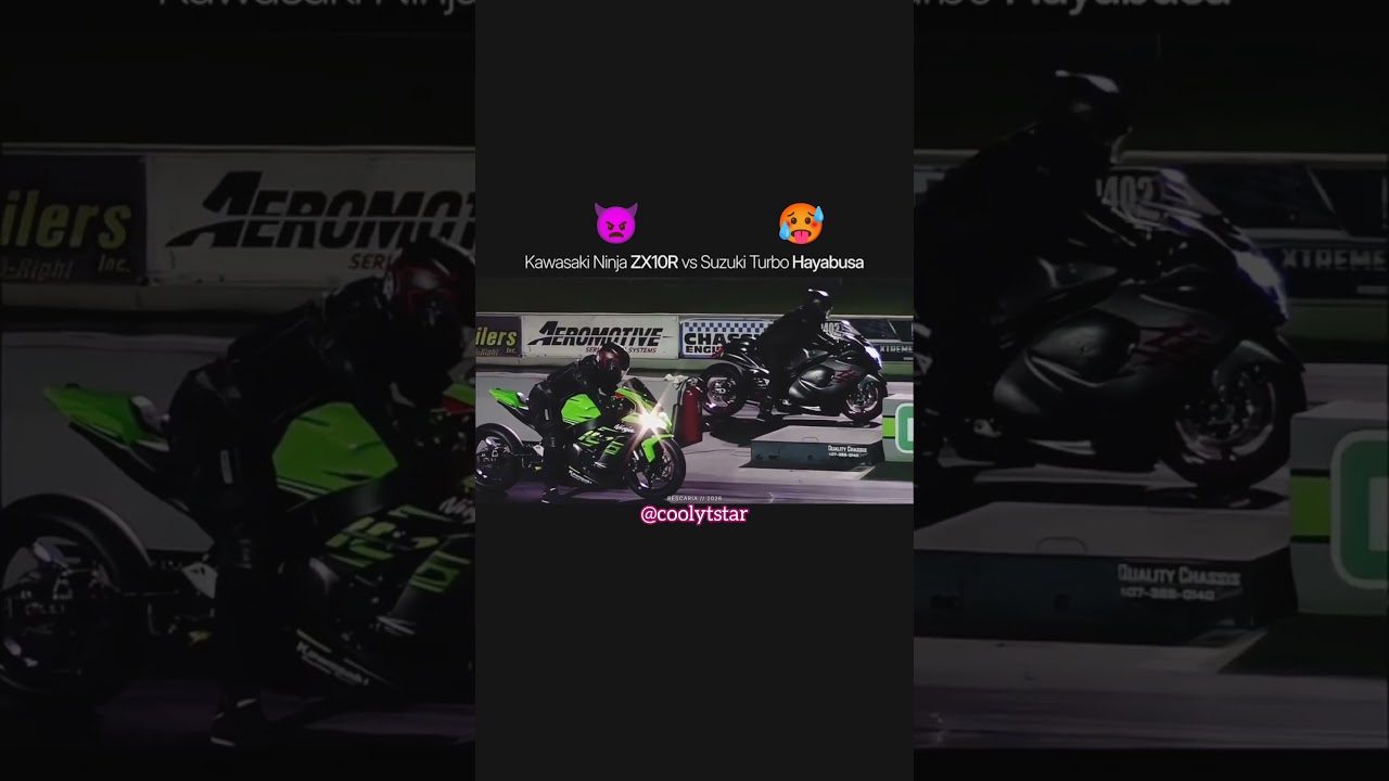 Ninja ZX-10R vs Hayabusa Turbo Race 🤯👿 #coolytstar #shorts #foryou