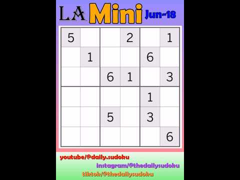 Los Angeles Times Daily #Sudoku 2025-06-18 2180 Mini