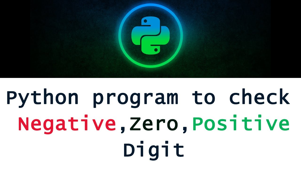 Python Program to check for negative,positive and zero Digit