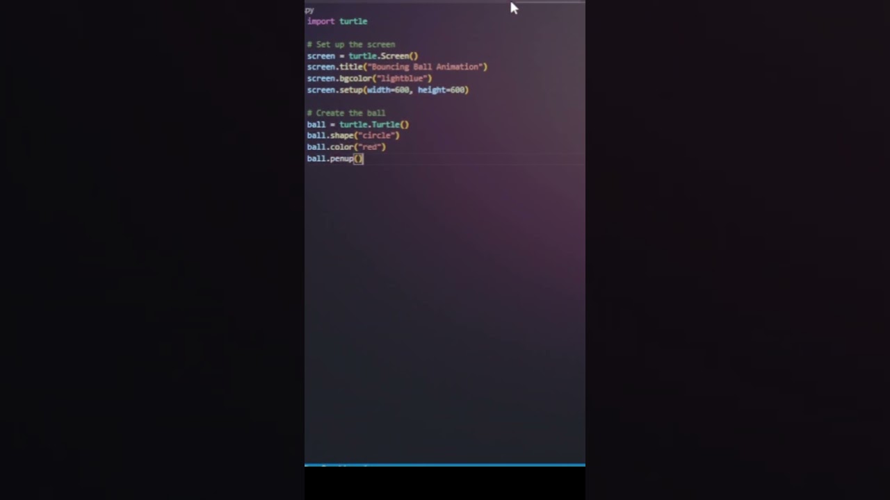 Python Bouncing Ball Animation Tutorial #turtlegraphics #coding #python