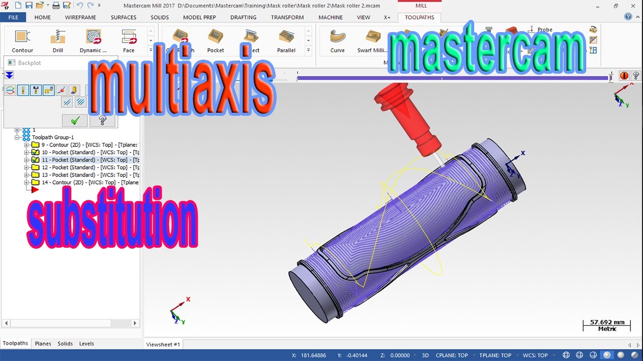 Mastercam multiaxis: Roller- 4 Axis substitution