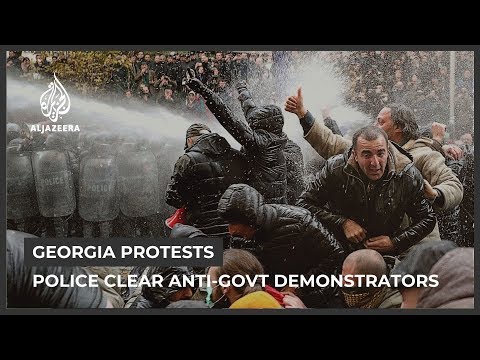 Water cannon used as Georgian riot police move in to clear anti-govt ...