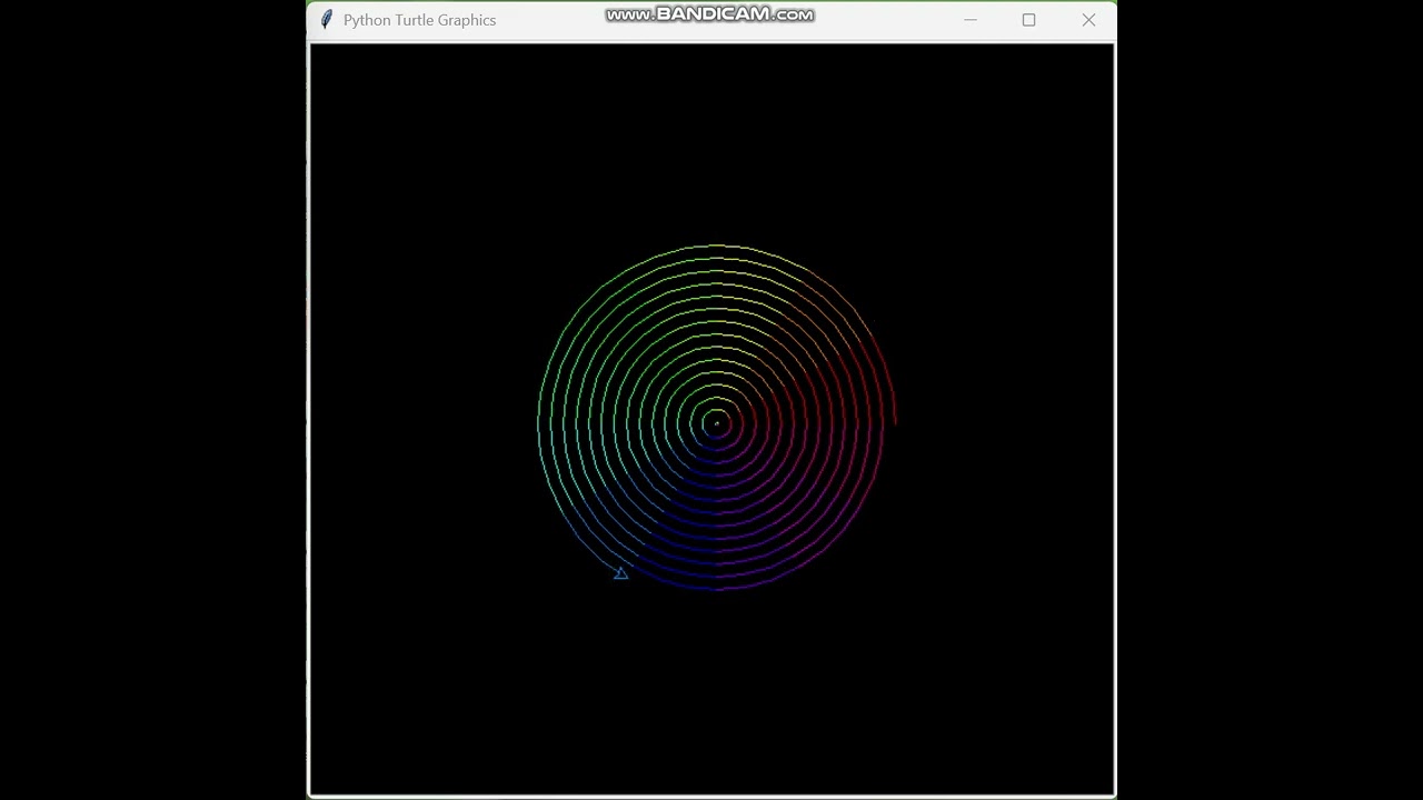 12 Color RGB Concentric Circles #pythonprogramming #python #artwork #coding
