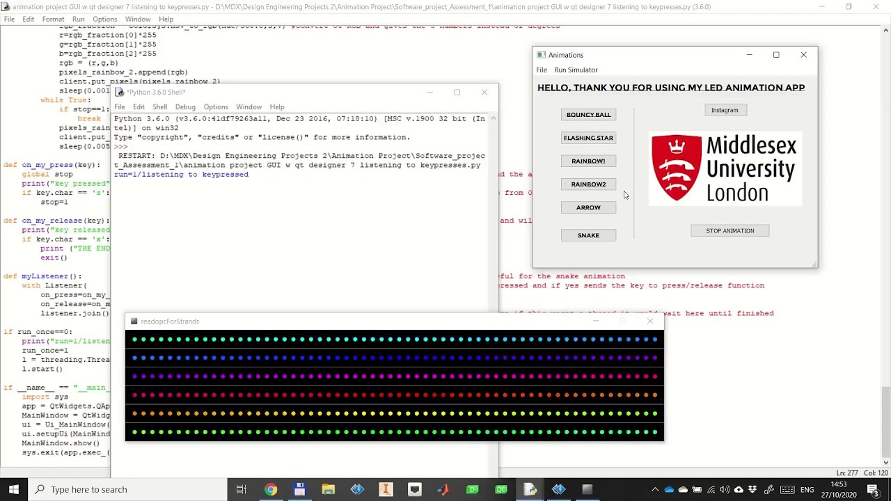 Python LED Animation Simulation