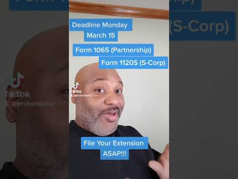 IRS Form 1065(Partnership) & 1120S (S-Corp) due 3/15!