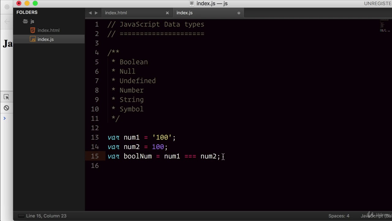 006 Javascript null and boolean data types