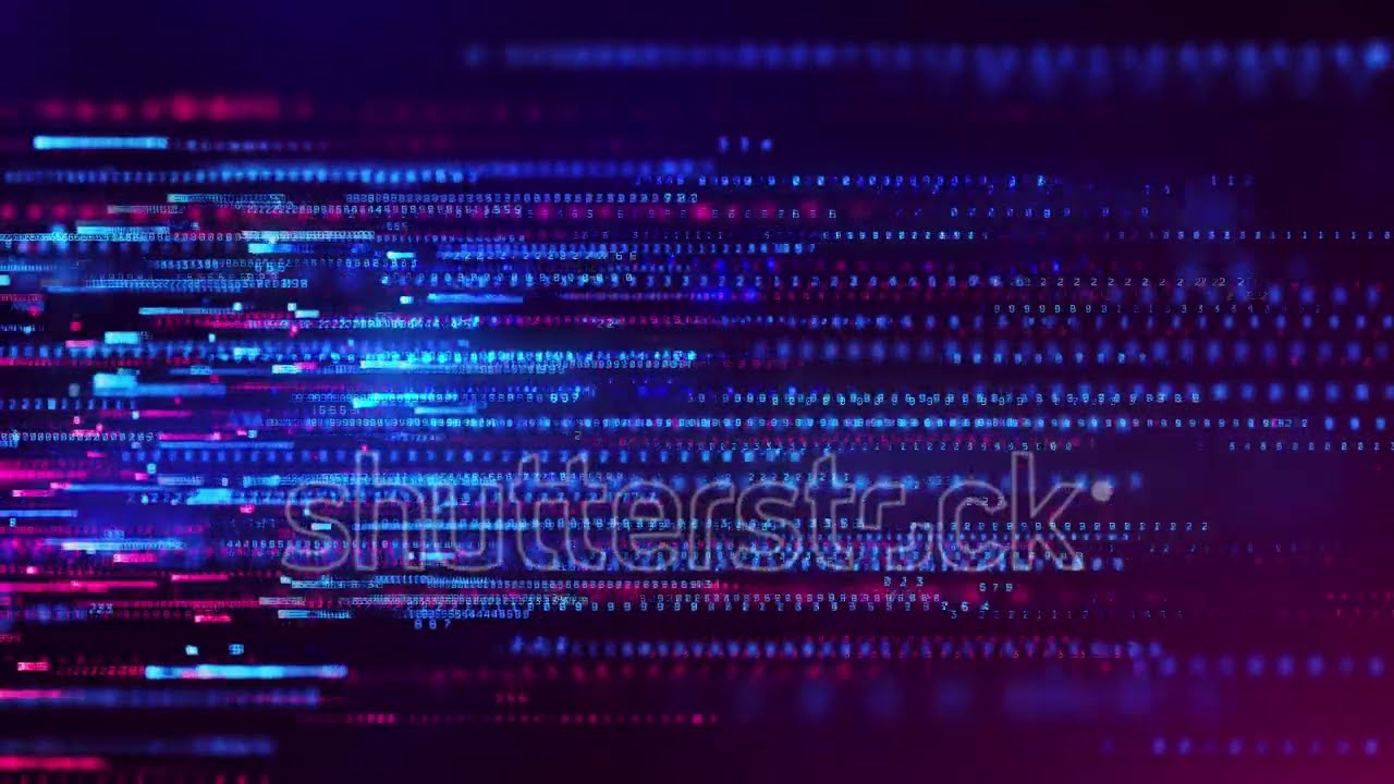 Abstract Technology Background. Binary data and streaming code. 3d animation