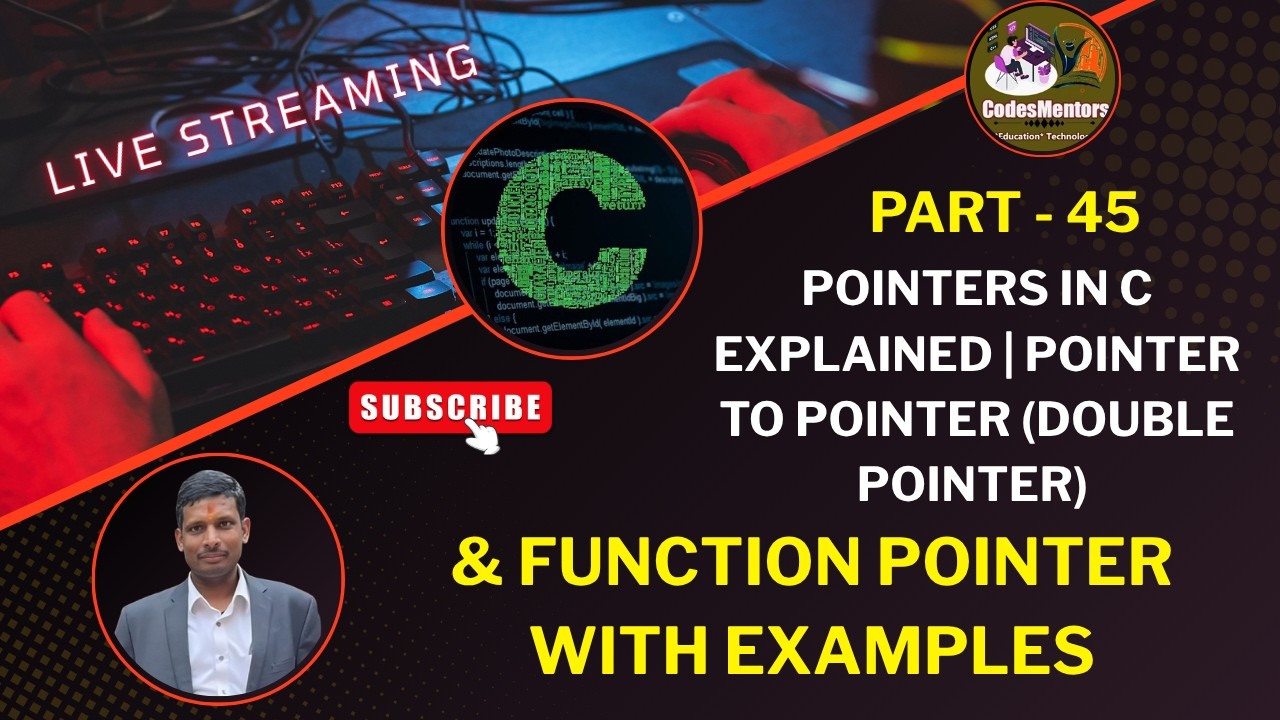 #45 Pointers in C Explained | Pointer to Pointer (Double Pointer) & Function Pointer with Examples