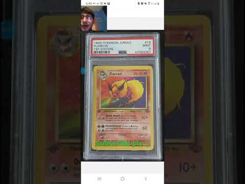 POKEMON Card Review- 1999 1ST EDITION JUNGLE FLAREON #19 NON HOLO PSA MINT 9 #shorts