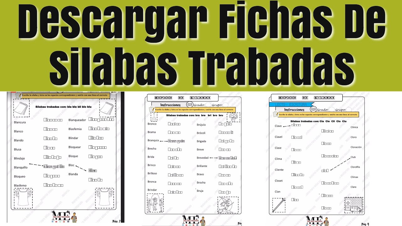 Descargar Material De Sílabas trabadas  En Formato PDF en La Descripción
