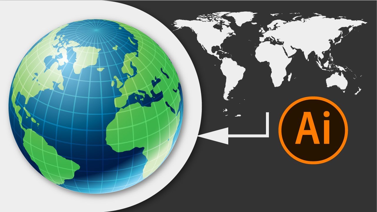 How to Design 3D Vector World Globe in Illustrator | Tutorial