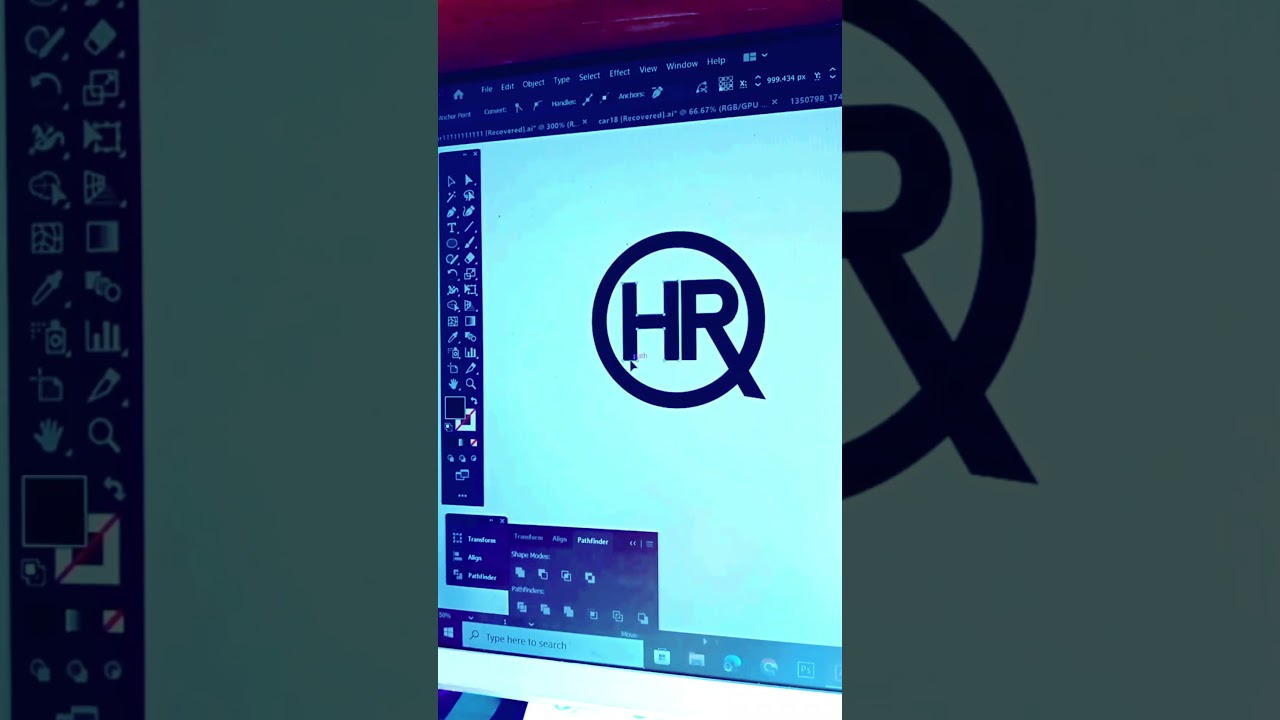 H+R Modern letter logo design in adobe illustrator logo tutorial #logo #illustrator
