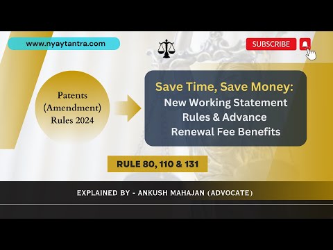 India reduced Working statement compliance and Patent Renewal fees - New Patents Rules 2024