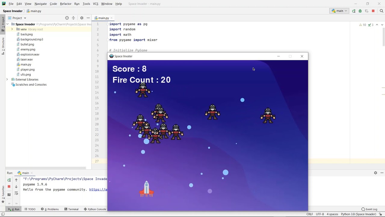 Space Invader Game using Python (Pygame) | Source Code on GitHub | Rajan Gautam