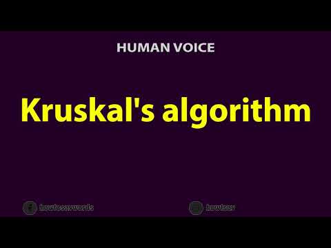 How to Pronounce Kruskal's algorithm