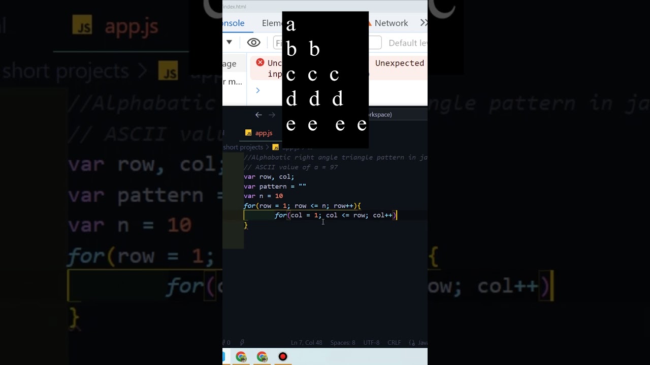 Alphabetic pattern in JavaScript