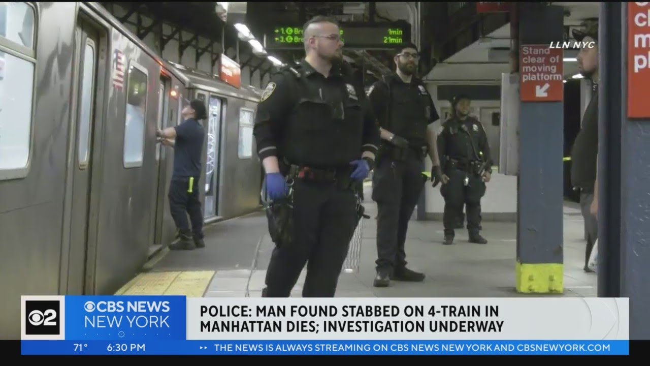 Police: Man found stabbed on 4 train in Manhattan dies