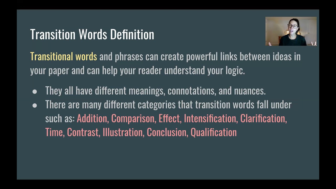 Creating Coherence with Transitional Words