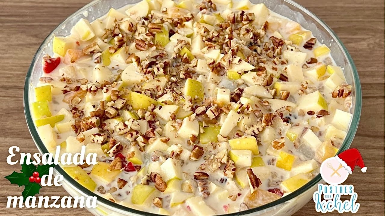 CHRISTMAS APPLE SALAD | EASY TRADITIONAL RECIPE with few ingredients | DESSERTS WITH IXCHEL