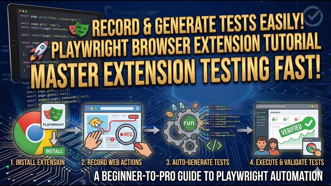 🚀 Playwright Browser Extension Tutorial | Record & Generate Tests Easily with Playwright