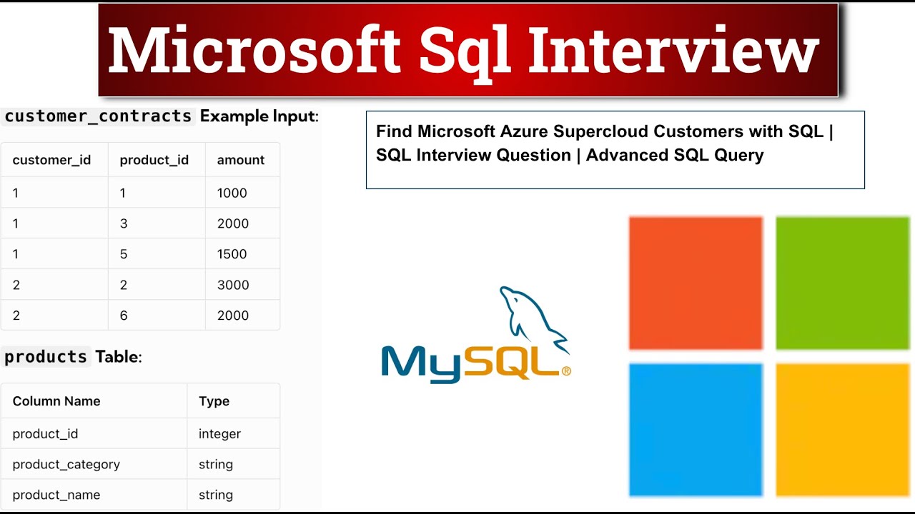 Find Microsoft Azure Supercloud Customers with SQL | SQL Interview Question | Advanced SQL Query