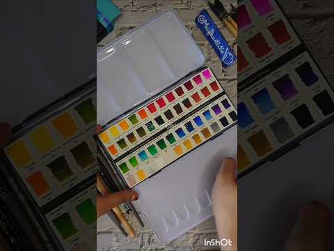 Brustro watercolor set of 48 half pans π #musfirartistic #art #artist #watercolorhalfpans#shorts#yt