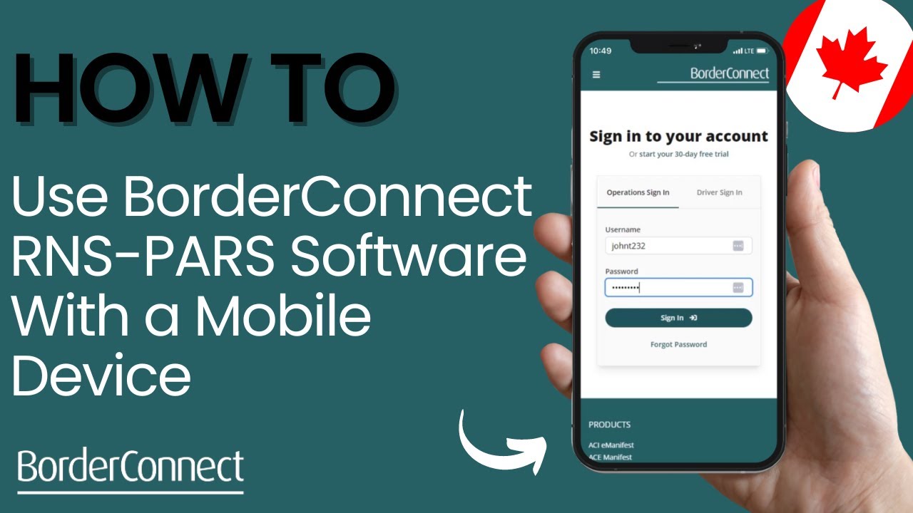 How to Use BorderConnect RNS-PARS Software With a Mobile Device