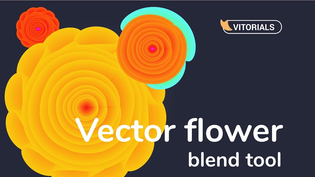 Create vector flower with blend tool. Adobe Illustrator CC blend tool tutorial