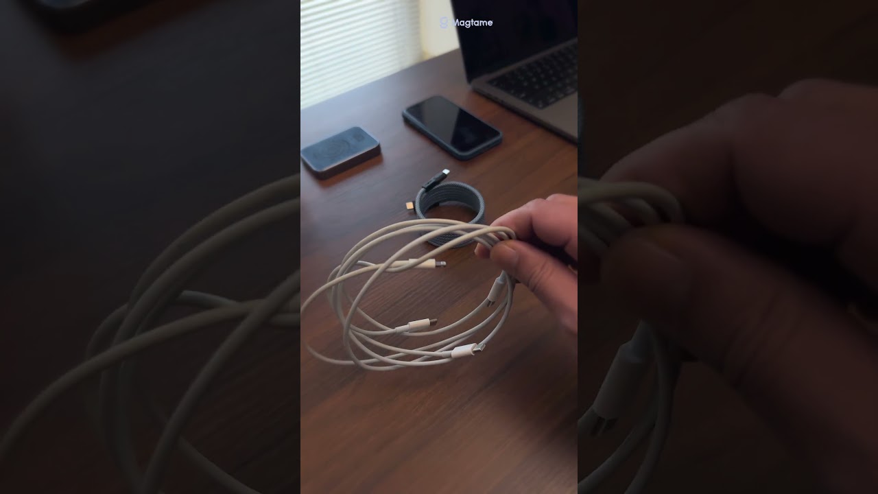 No more hassle with organizing data cables! #magtame #cable #charging #techtok #design #magnetic