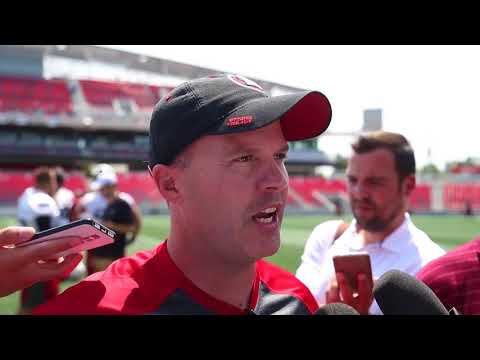 Redblacks’ Coach Rick Campbell speaks after practice