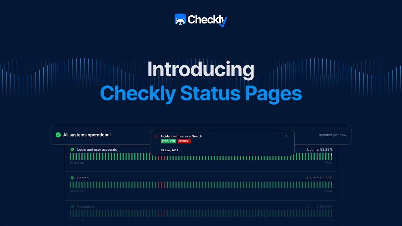 Introducing Checkly Status Pages