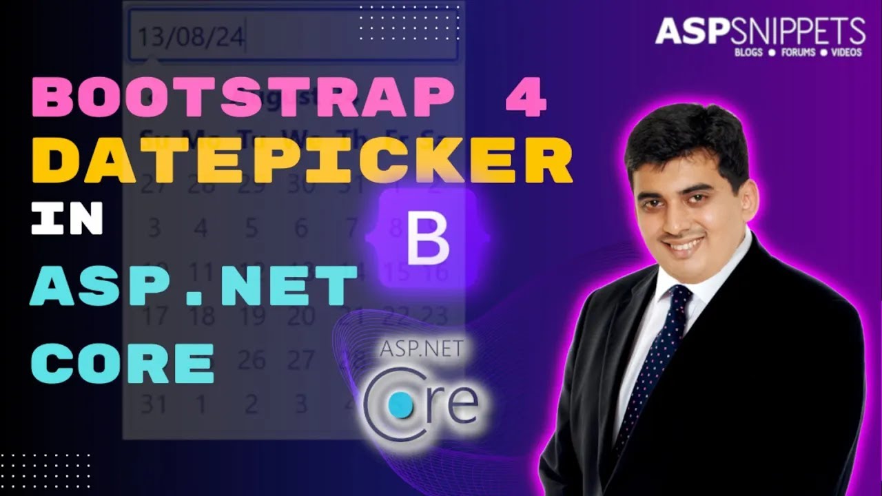 Using Bootstrap 4 DatePicker in ASP.Net Core