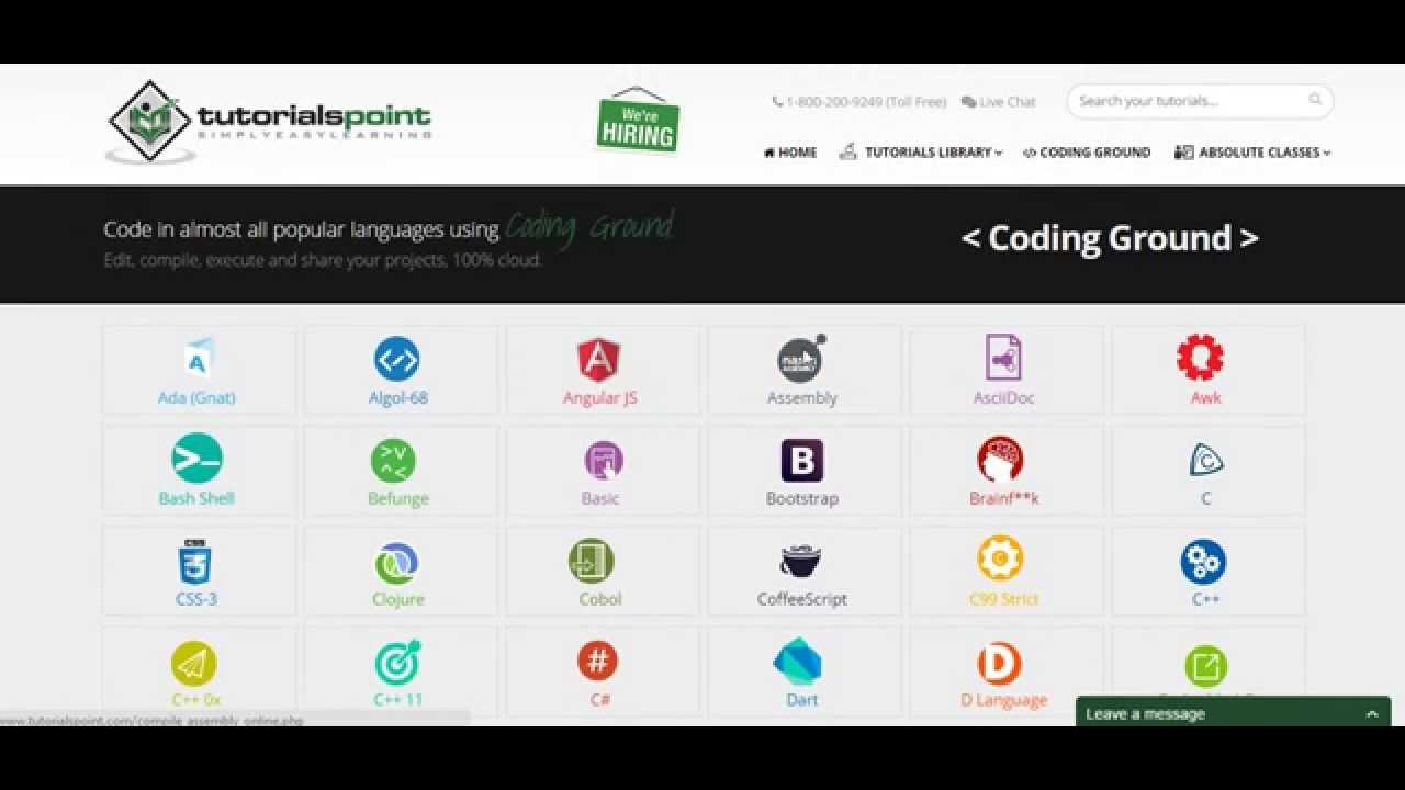 Best compiler online : c++,assembly,python,php,java