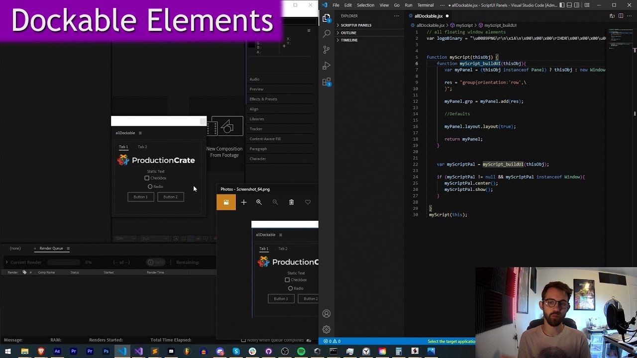 Adobe ScriptUI Tutorial: Dockable Elements