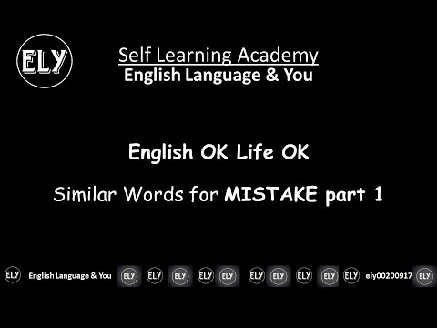 #Synonyms of MISTAKE part 1 #English Language & You #Self Learning Academy # Similar Words.